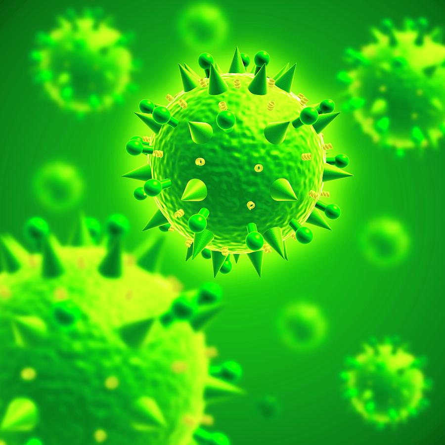 Influenza Virus Particles Photograph by Pixologicstudio/science Photo Library - Fine Art America