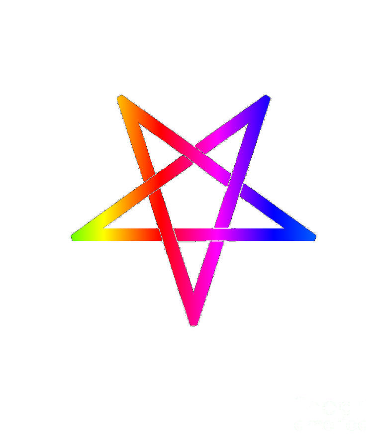 Inverted Rainbow Pentagram Digital Art by Frederick Holiday - Pixels