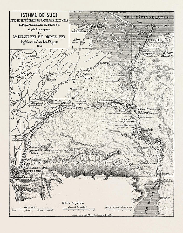 Isthmus Suez Egypt Drawing By Litz Collection Pixels