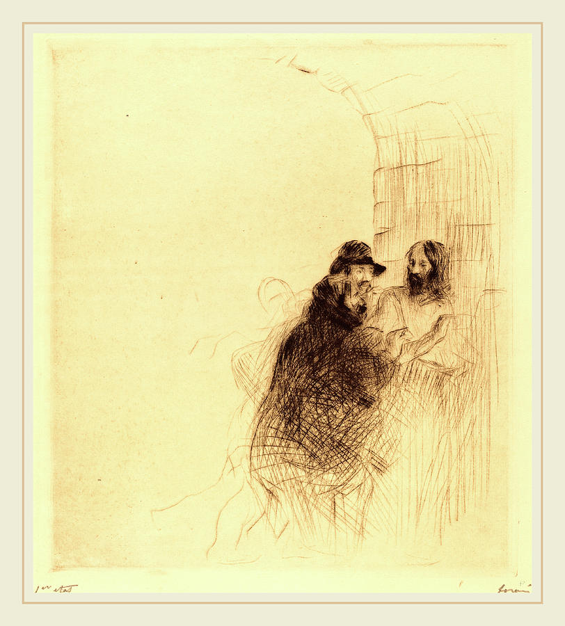 Jean-louis Forain, The Meeting Under The Arch Second Plate Drawing by ...