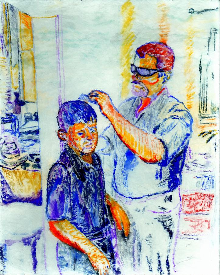 Joe Gets Combed Painting by Peter Cochran | Fine Art America