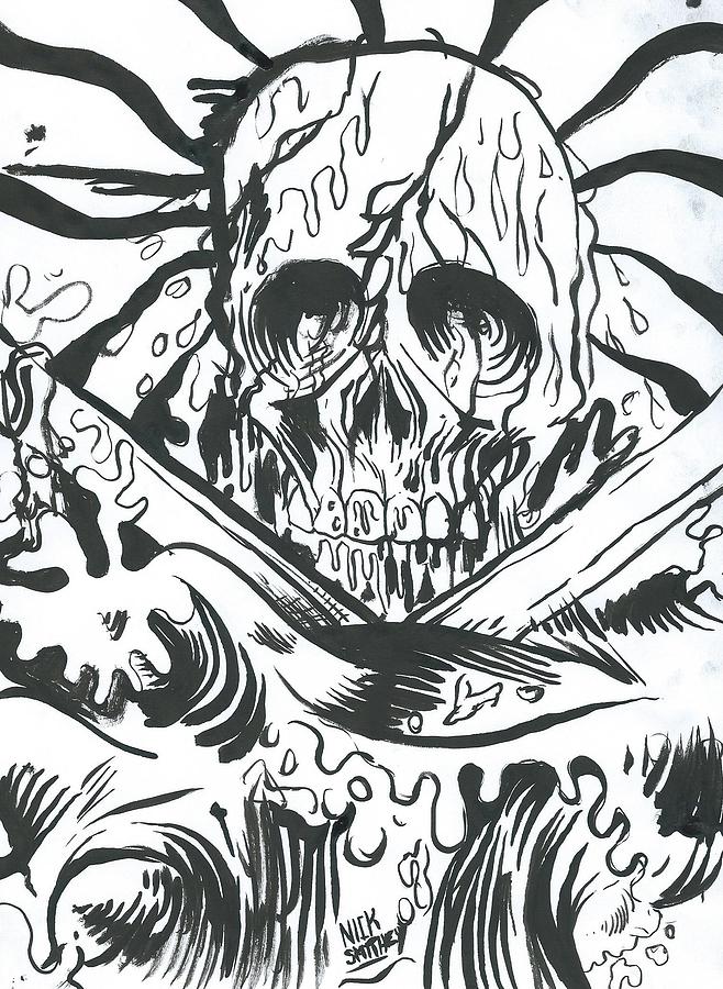 Jolly Roger Rising Drawing by Nick Smithey - Fine Art America