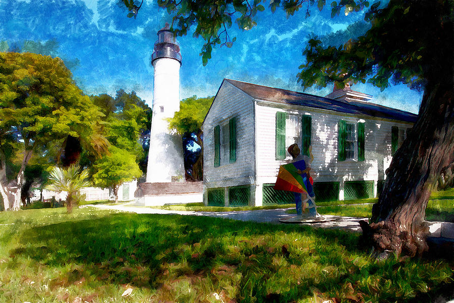 Key West Lighthouse Painting by L Wright - Fine Art America