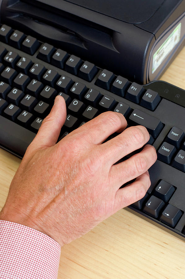 Keyboard Use Photograph by Jim Varney/science Photo Library - Pixels