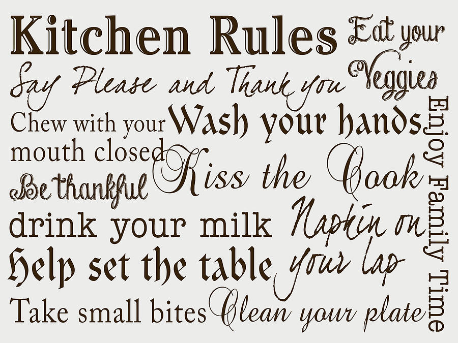 Kitchen Rules IIi Digital Art by Sd Graphics Studio | Pixels