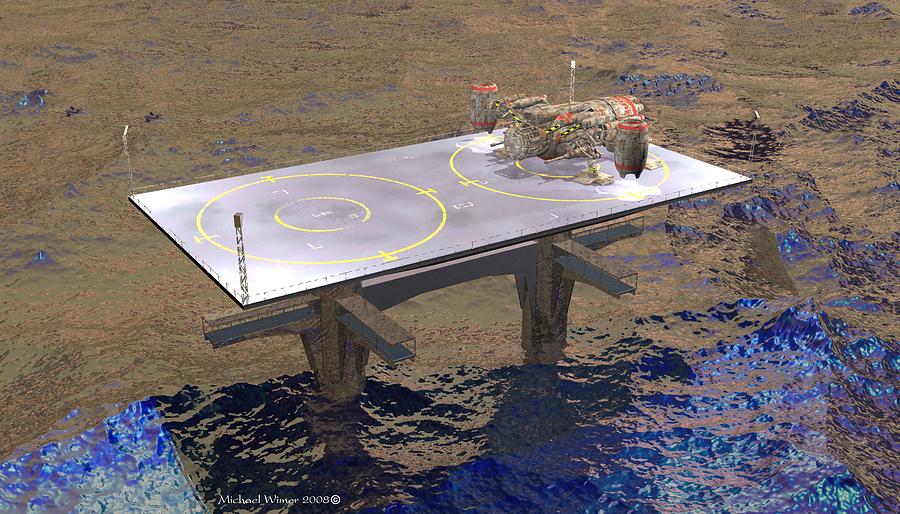 Landing Platform Digital Art by Michael Wimer - Pixels