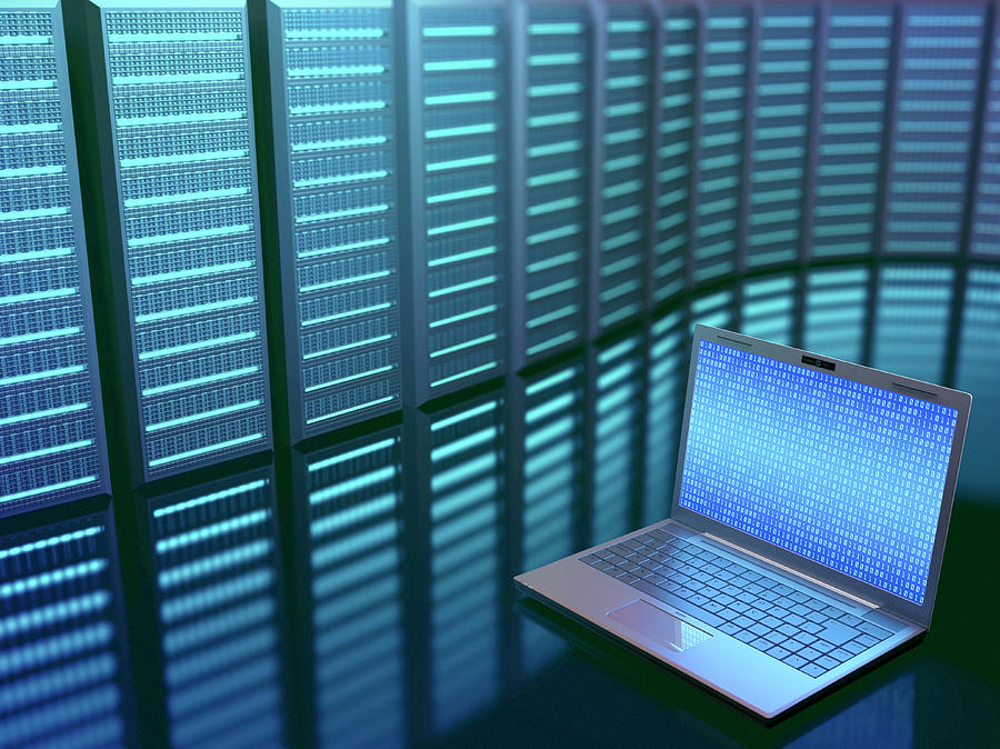 Laptop Computer And Servers Photograph by Ktsdesign | Fine Art America