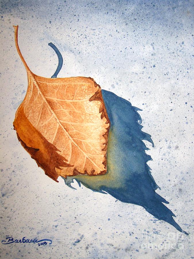 Leaf With Shadow Painting by Barbara Pelizzoli | Fine Art America
