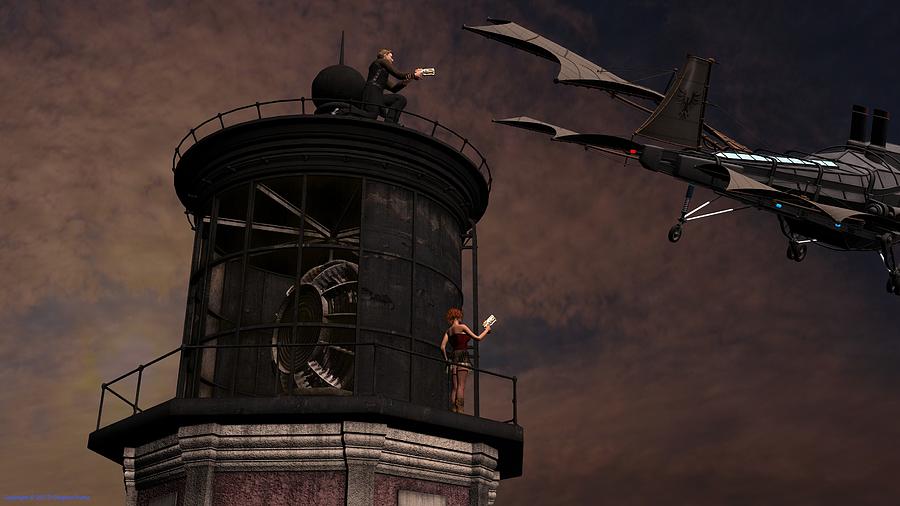 Lighthouse - Attack Digital Art by Stephen Burke - Fine Art America