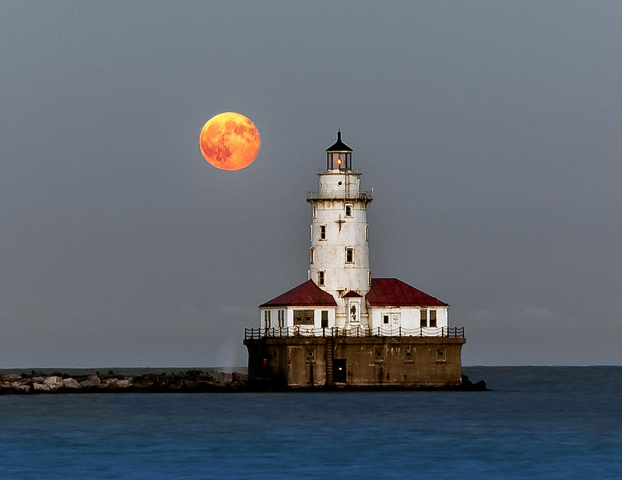 Lighthouse Moon Photograph by John Harrison - Fine Art America