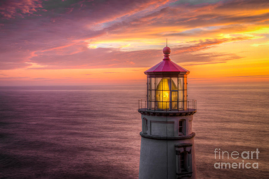 Lighthouse Sunset Photograph by Matt Hoffmann - Fine Art America