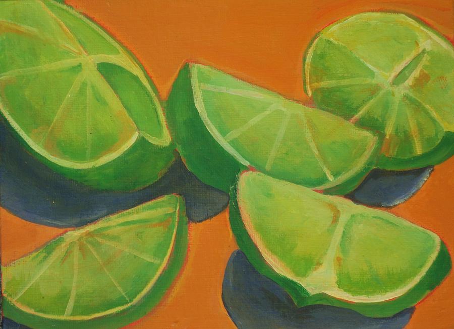 Lime sections Painting by Claudia Van Nes - Fine Art America