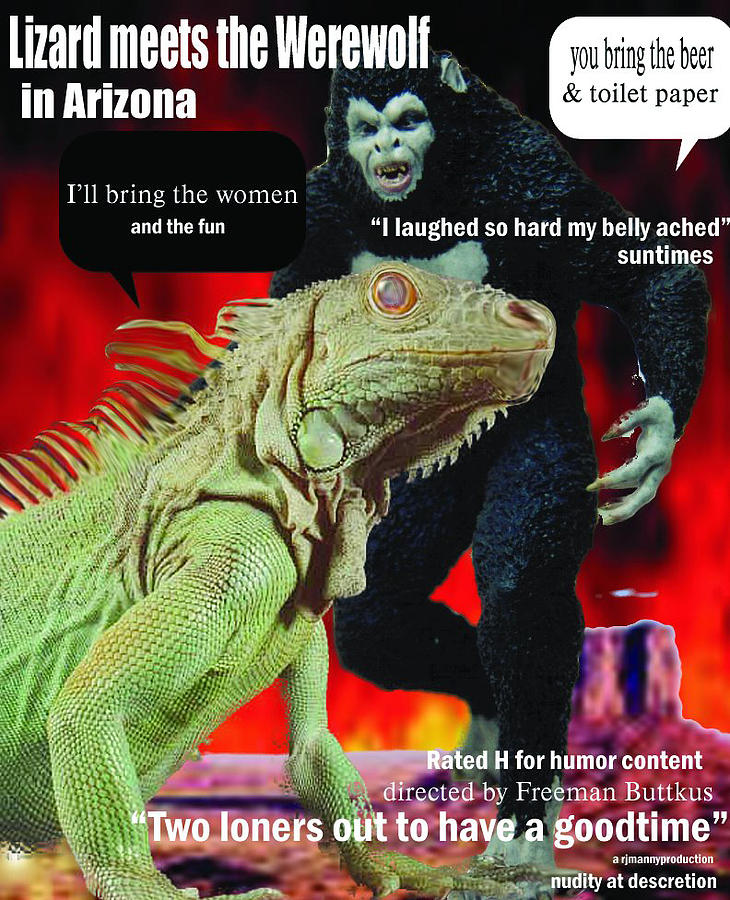 Lizard Meets Werewolf Digital Art by Barbara Leon - Fine Art America