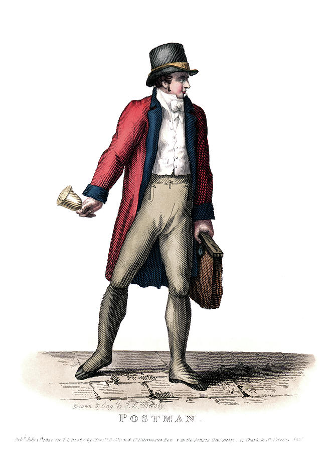 London Postman, 1820 Drawing by Granger - Fine Art America