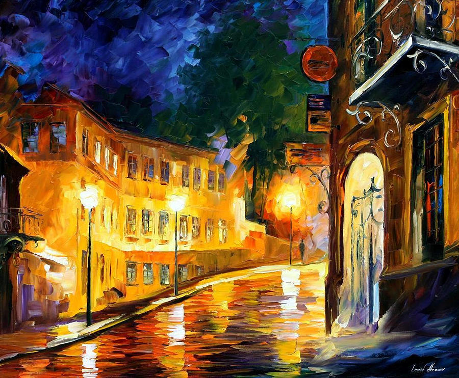 Lonely Night - PALETTE KNIFE Oil Painting On Canvas By Leonid Afremov ... Lonely Night - PALETTE KNIFE Oil Painting On Canvas By Leonid Afremov ...