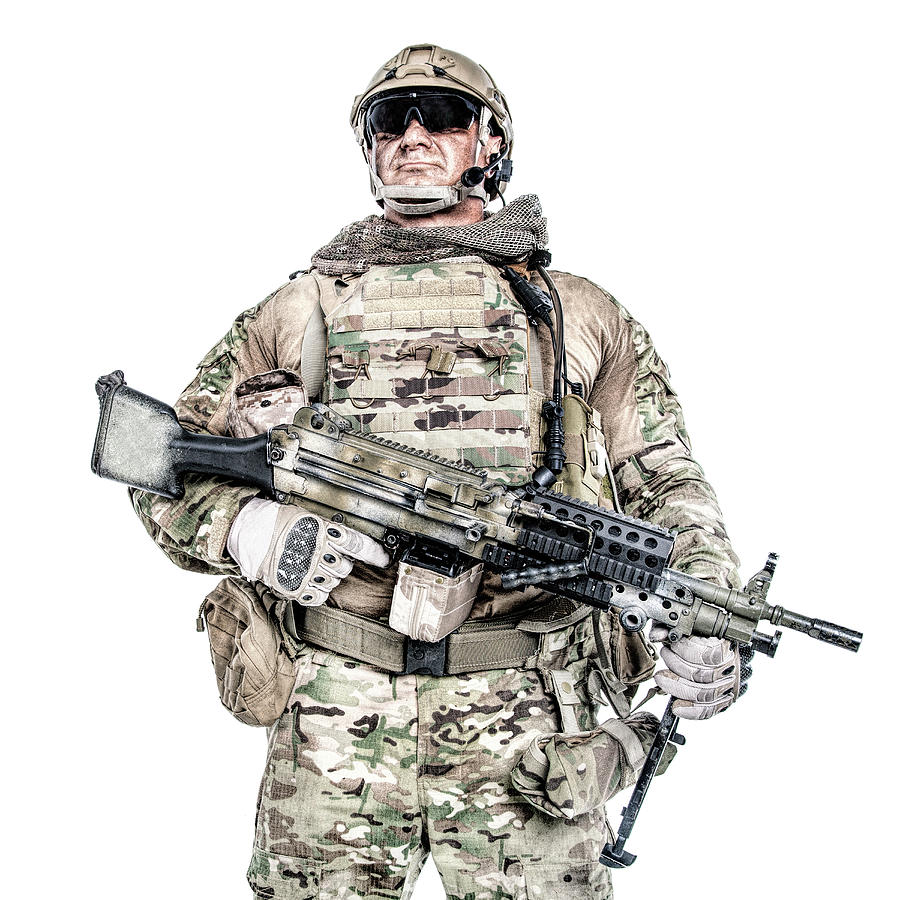 Low Angle Portrait Of Muscular Soldier Photograph by Oleg Zabielin - Fine Art America