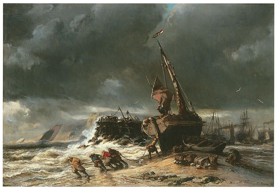 Low Tide Painting by Eugene Isabey - Fine Art America