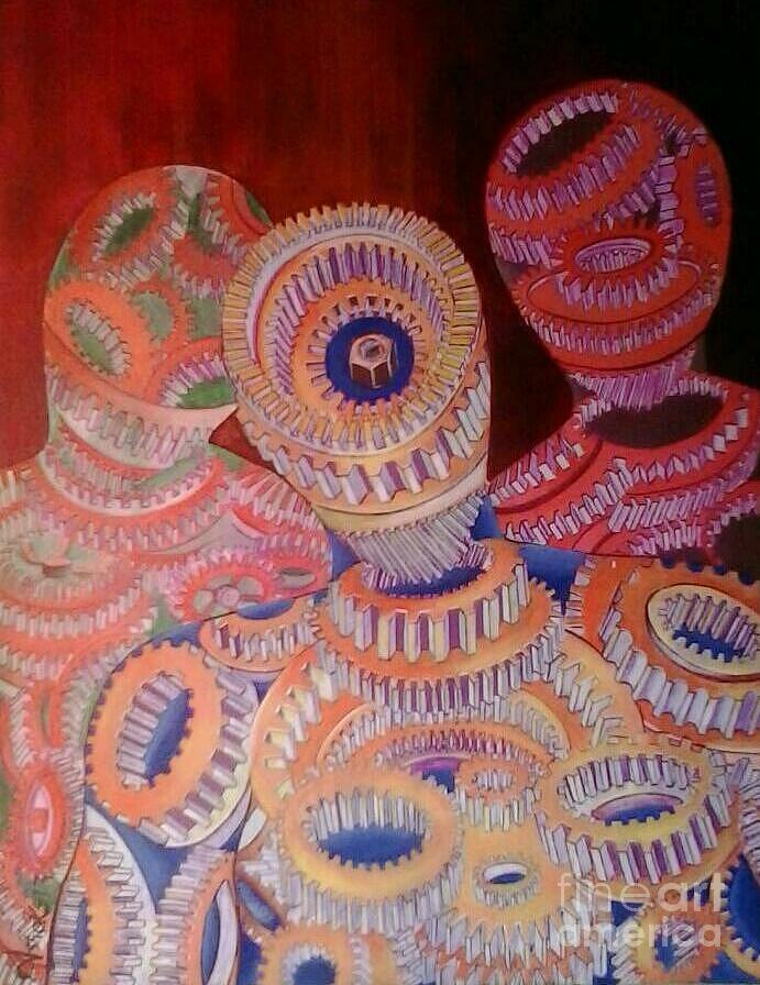 Machine Vs Human Painting by Ashok Kumar | Fine Art America