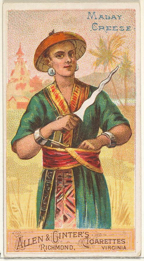 Malay Creese From The Arms Of All Drawing By Issued By Allen And Ginter Fine Art America