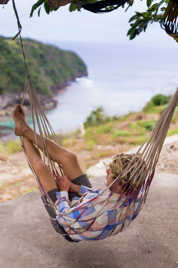 Man Relaxing In Hammock, Nusa Penida Photograph by Konstantin Trubavin - Fine Art America