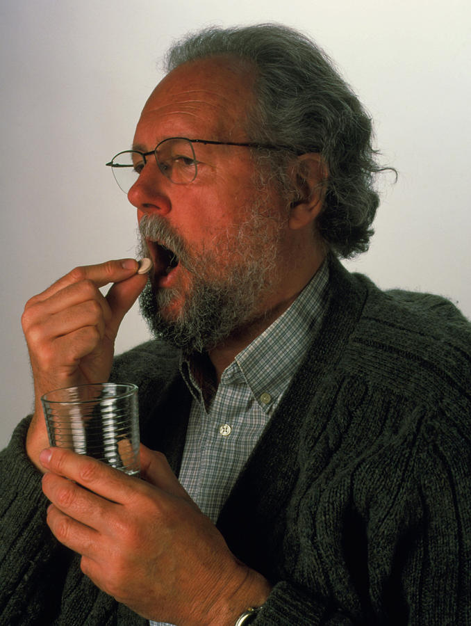Man Taking Tablet Photograph by Cc Studio/science Photo Library - Fine ...