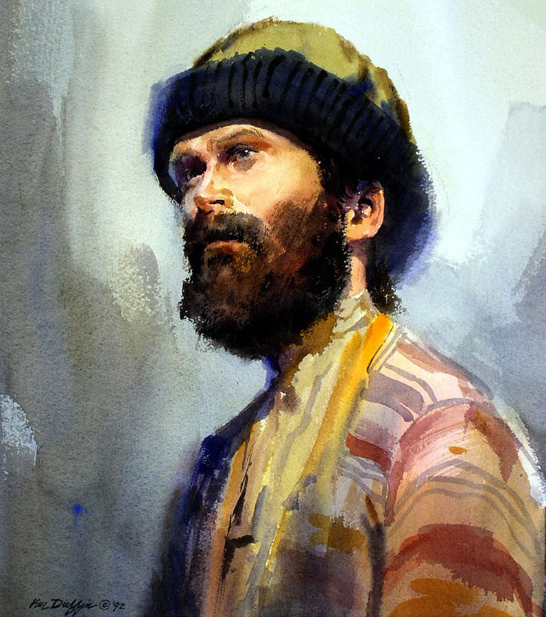Man with wool cap Painting by Ken Duffin - Fine Art America