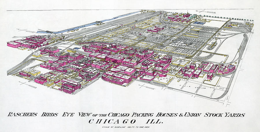Map Chicago, 1890 by Granger