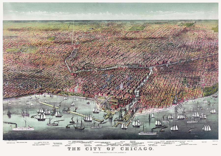 Map: Chicago, 1892 Photograph by Granger