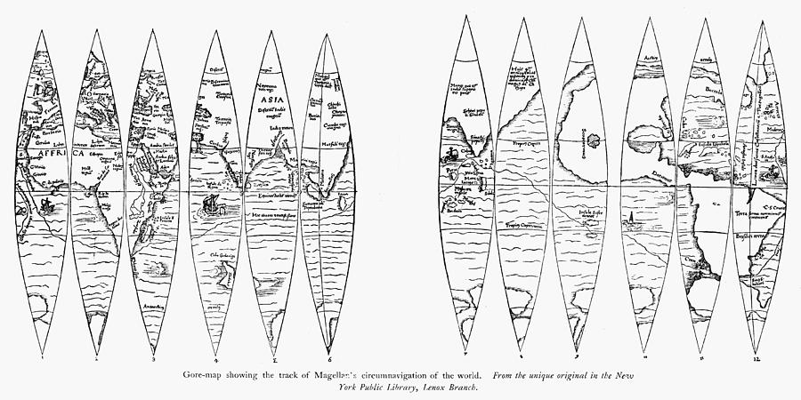 Map Magellan's Voyage Drawing by Granger - Pixels