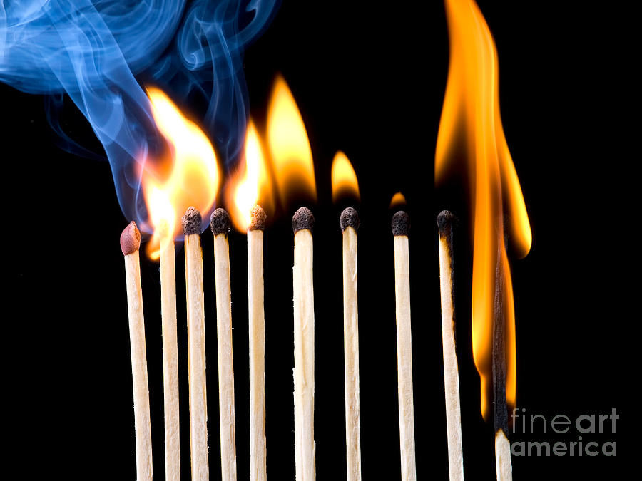 Matches reaction Photograph by Sinisa Botas | Fine Art America