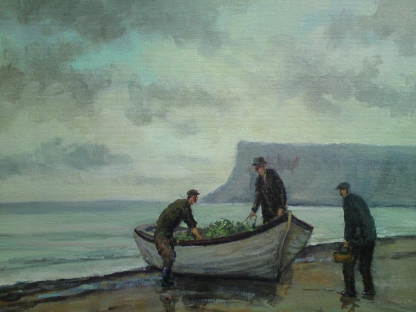 Mending The Nets Painting by Nigel Allison - Fine Art America