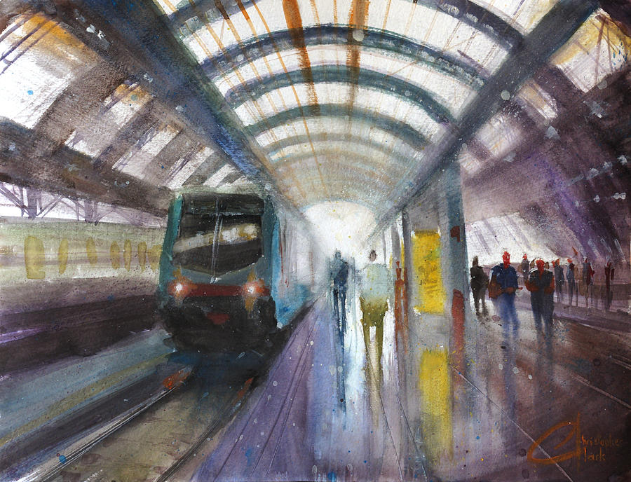 Milan Italy Central Train Station Painting by Christopher Clark - Fine ...