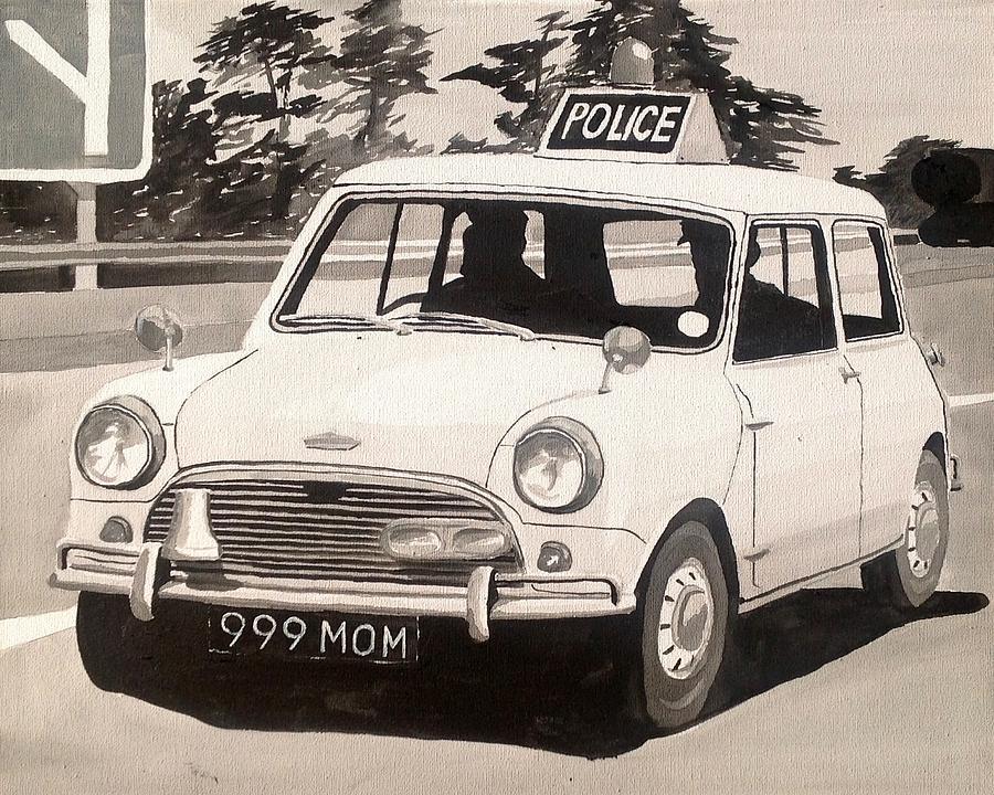 Mini Cooper S Cop Car Painting by Sid Fox - Pixels