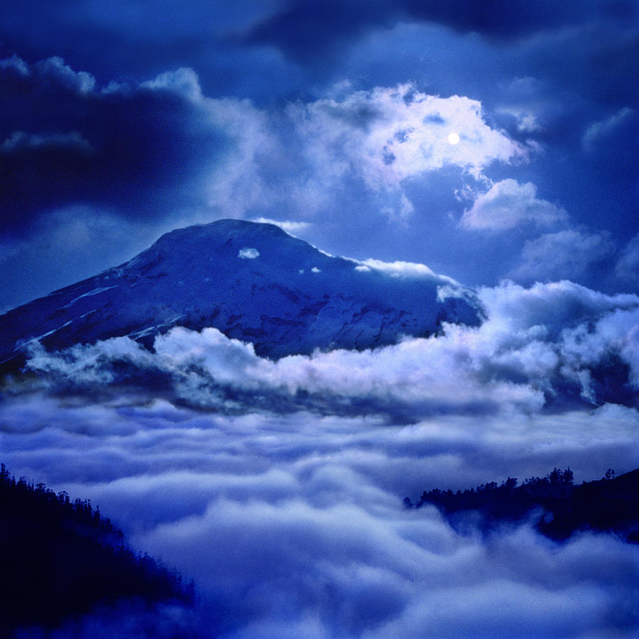 Moon Over Chimborazo Volcano Photograph by Per-Andre Hoffmann - Fine ...