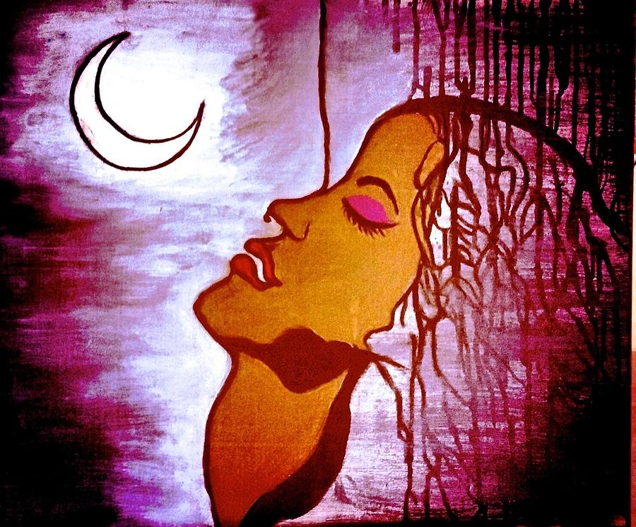 Moonlight shadow Painting by Dija Ide - Fine Art America