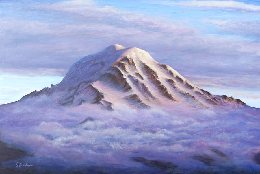Mount Rainier Painting by Bob Fleischmann | Pixels