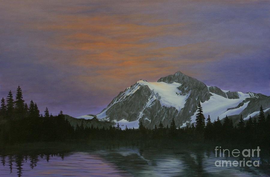 Mountain Reflection Painting by Diane Fuller - Fine Art America