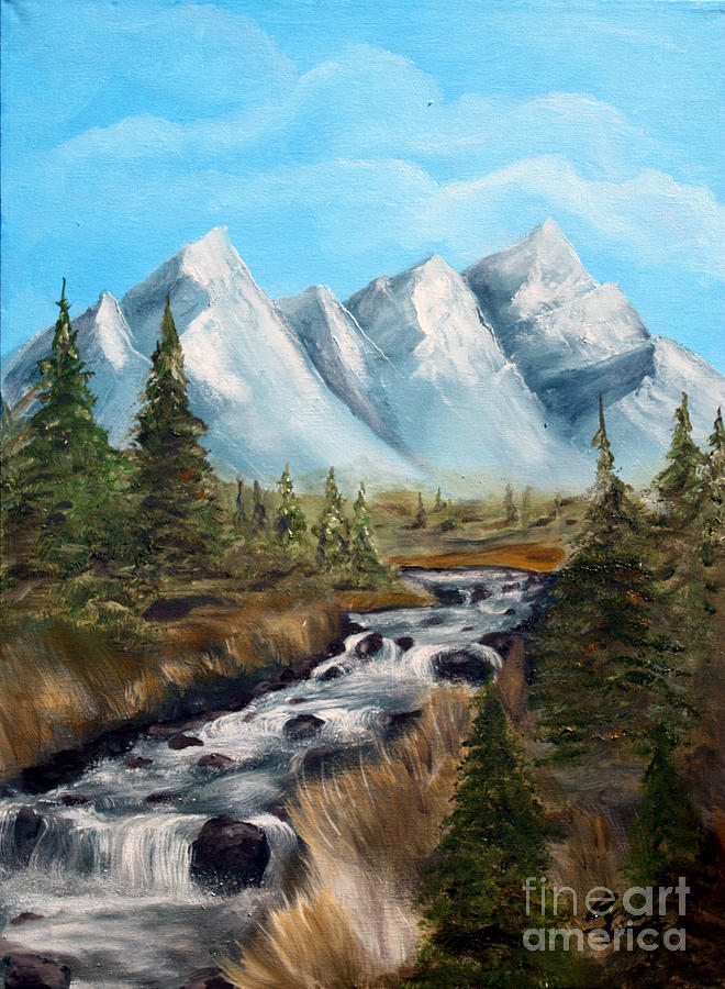 Mountain Stream Painting by Robert Schippnick - Fine Art America