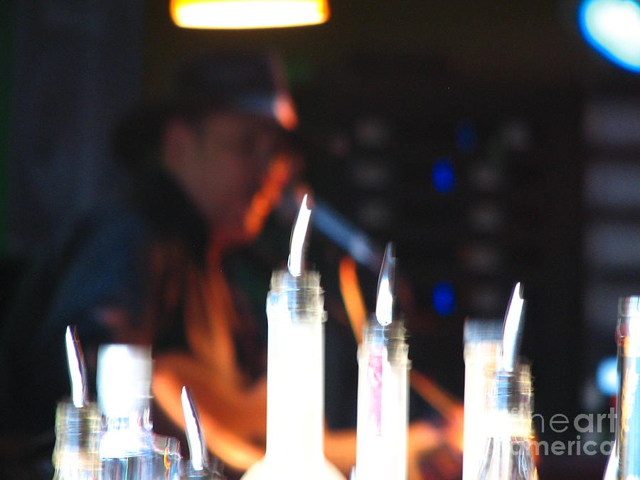 Musician Through Bottles Photograph by Elizabeth Dunham - Fine Art America