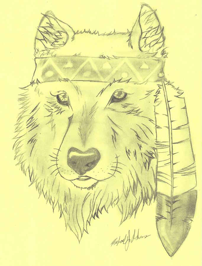 Native Wolf Painting by Michael Adams - Fine Art America