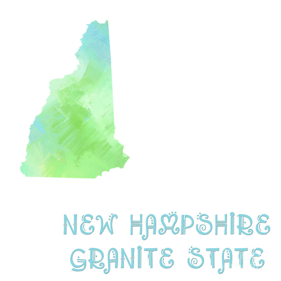 New Hampshire - Granite State - Map - State Phrase - Geology Digital ...