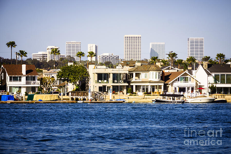 Newport Beach Skyline and Waterfront Homes Picture Photograph by Paul ...