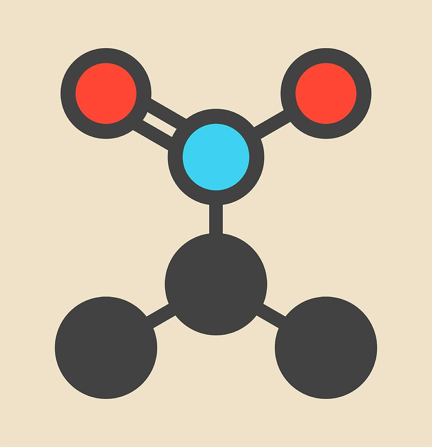 Nitropropane Molecule by Science Photo Library