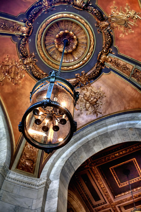 NYC Library Light Ceiling Photograph by Dave Beckerman - Fine Art America