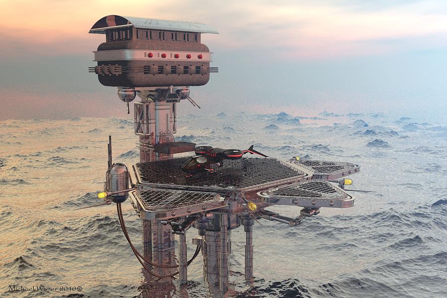 Ocean Refueling Platform Digital Art by Michael Wimer | Fine Art America