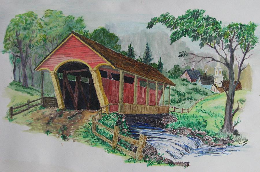 Old Covered Bridge Painting by Michael Race - Fine Art America
