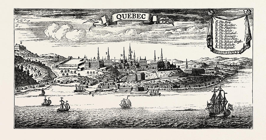 Old View Of Quebec, From Popple S American Atlas Drawing by Canadian ...