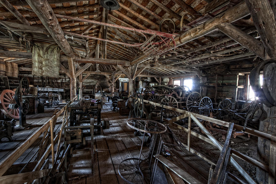 Old West Wagon Storage And Shop Photograph By Daniel Hagerman