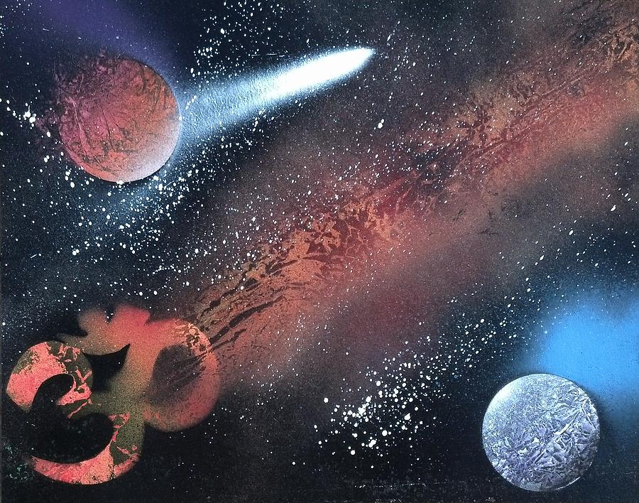 Om Fire Comet Painting by Thomas Roteman - Pixels
