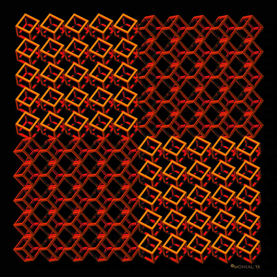 Open Cube Array 1 Digital Art by Walter Neal - Fine Art America